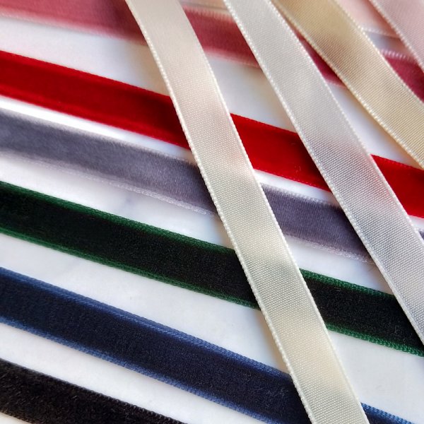 240 colors velvet ribbon tape, 10 mm wide single faced velvet ribbon rolls