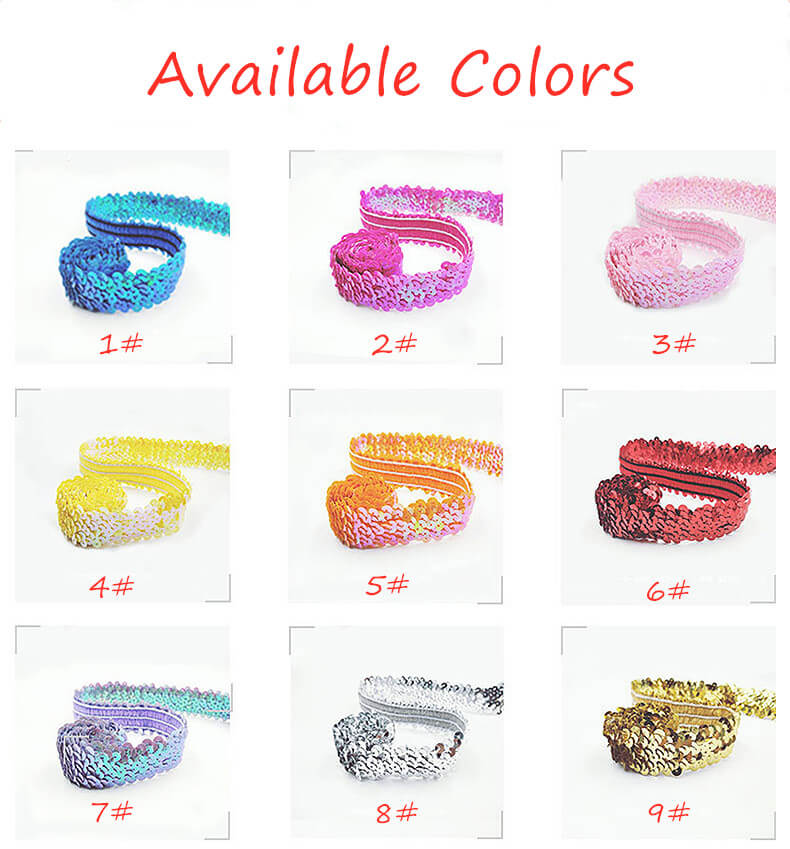 3cm Elastic Sequin Ribbon, sequin border ribbon trim