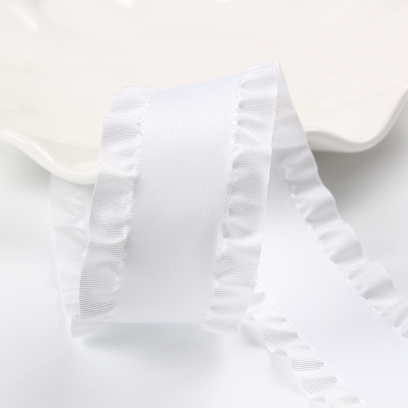 Wholesale double ruffle ribbon, frill ribbon, polyester decorative ...