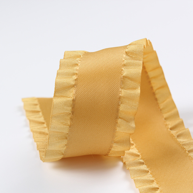 Wholesale double ruffle ribbon, frill ribbon, polyester decorative ...