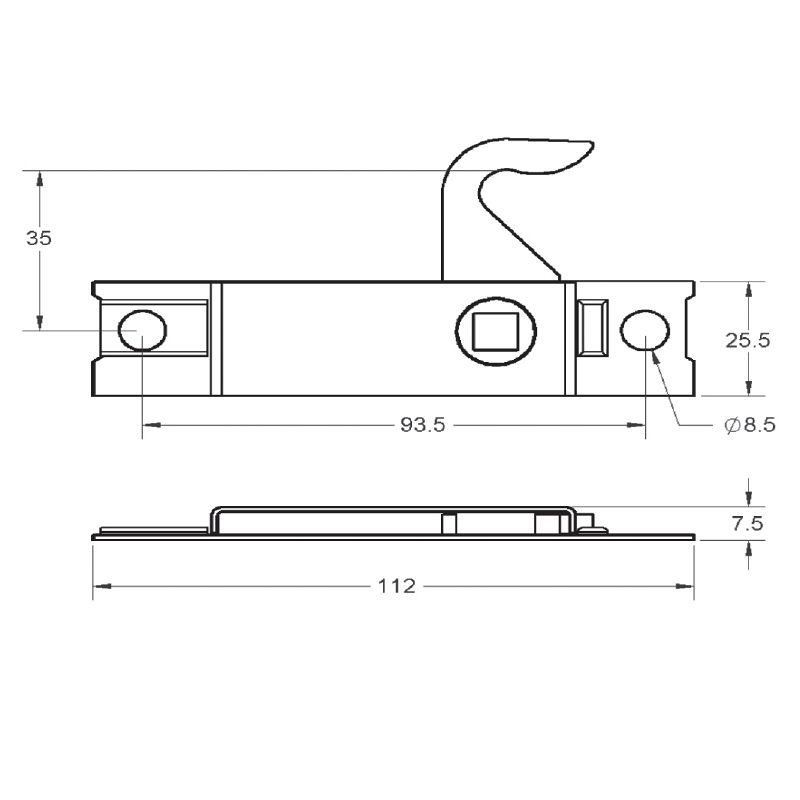 HOOKED BUDGET LOCK LH | Rotary & Budget Locks | NZ Parts Online Ltd