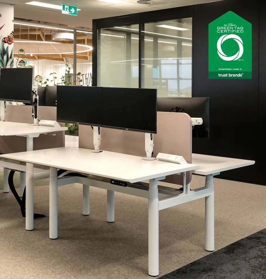 Aerial standing desk | Electric sit-stand workstation | Vidak
