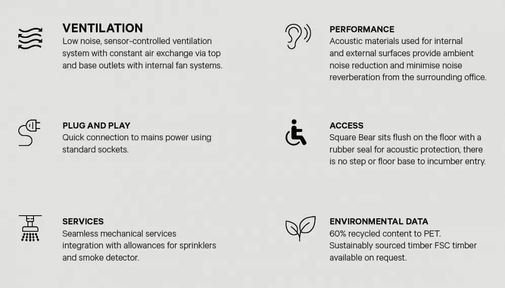 Square Bear Meeting Pods | Vidak