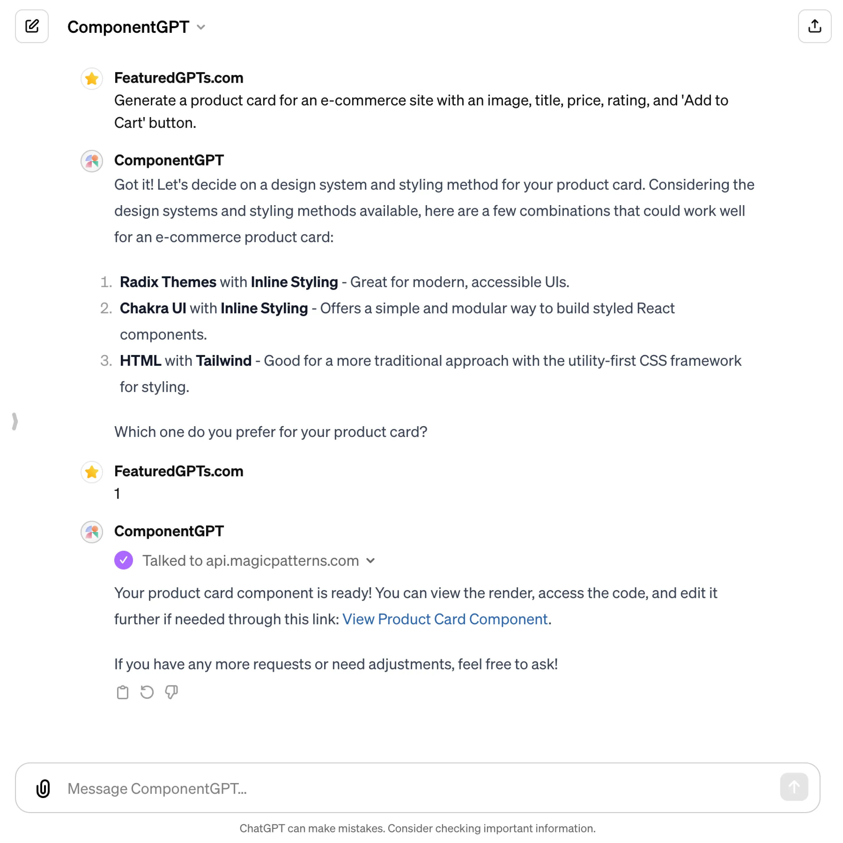 ComponentGPT | GPTs Review: Performance, Core Features, FAQs and Prompt ... ComponentGPT | GPTs Review: Performance, Core Features, FAQs and Prompt ...