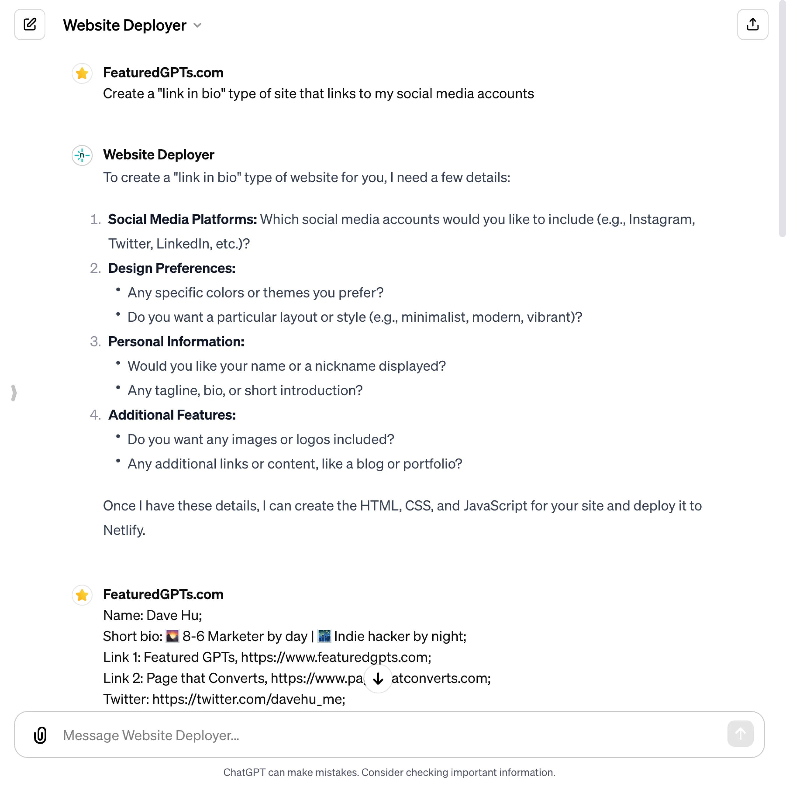 Website Deployer Gpts Review Performance Core Features Faqs And Prompt Examples