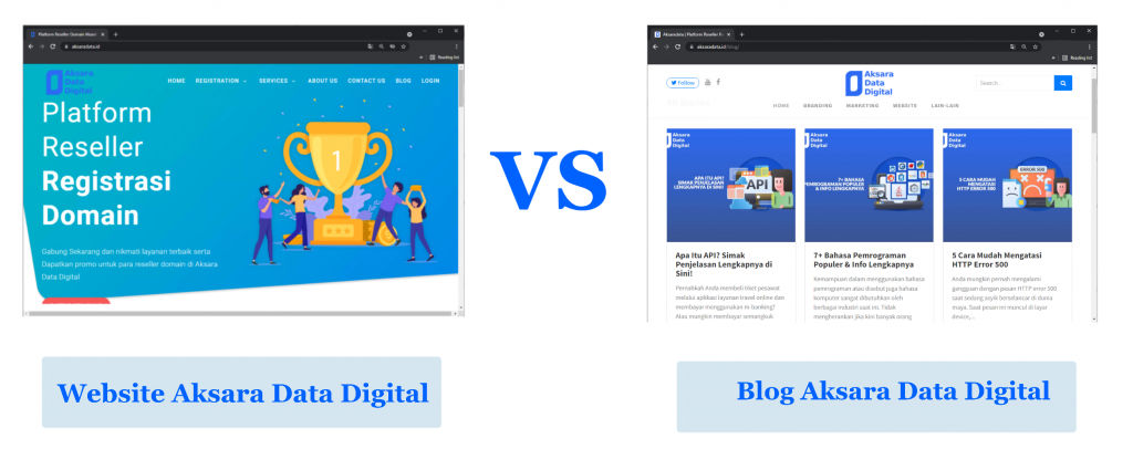 Perbedaan Blog dan Website yang Harus Anda Ketahui - Aksaradata