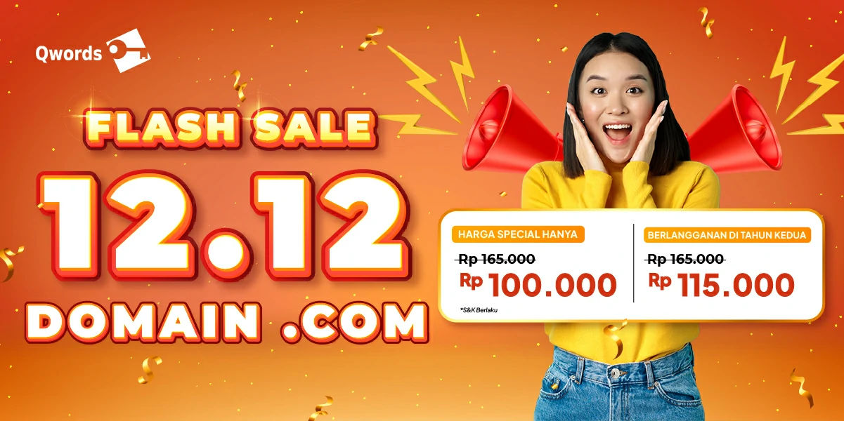 Promo 12.12 HARBOLNAS: Domain .COM Cuma 100rb Saja!