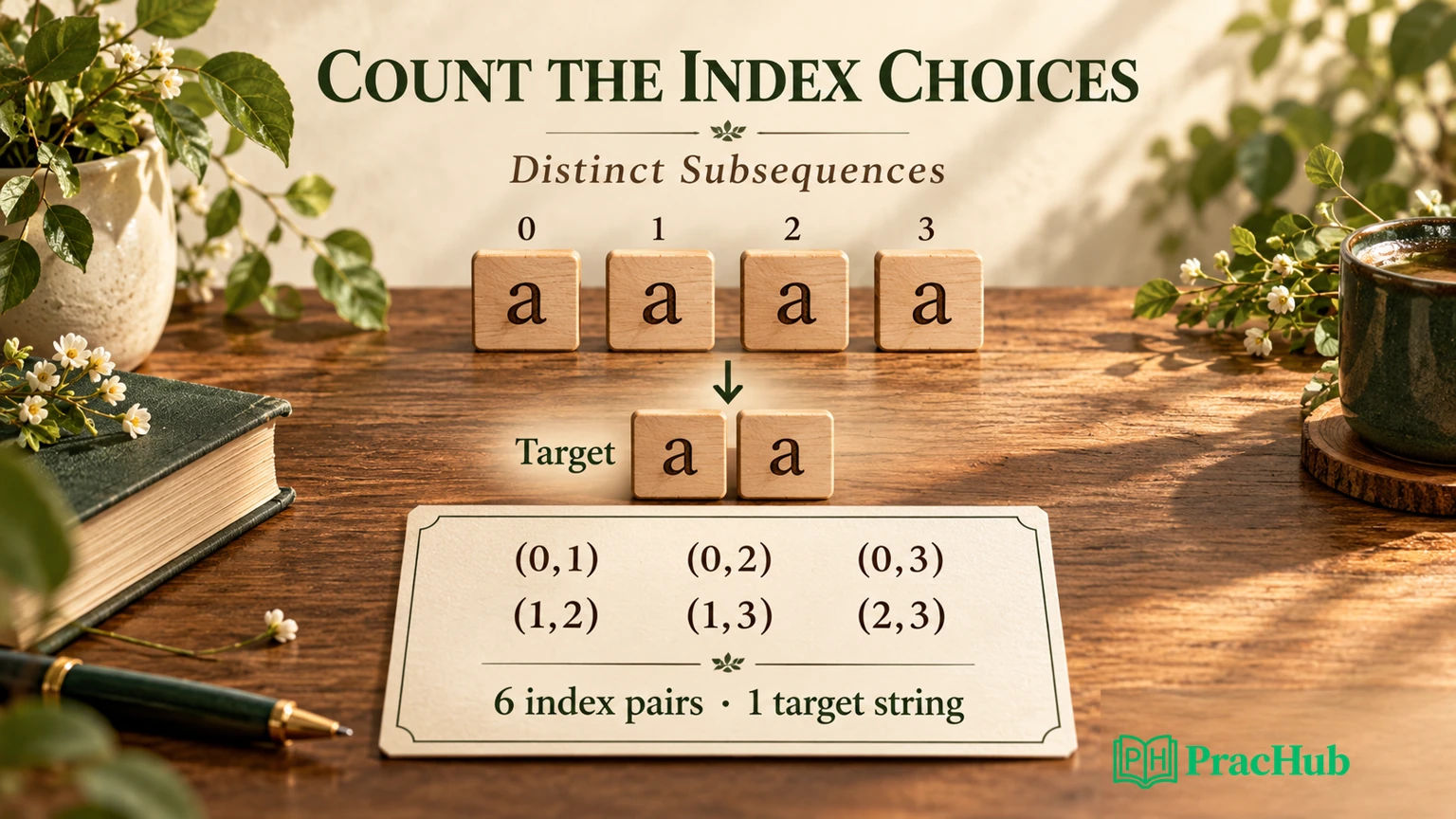 Distinct Subsequences: Count Index Choices Without Double Counting ...
