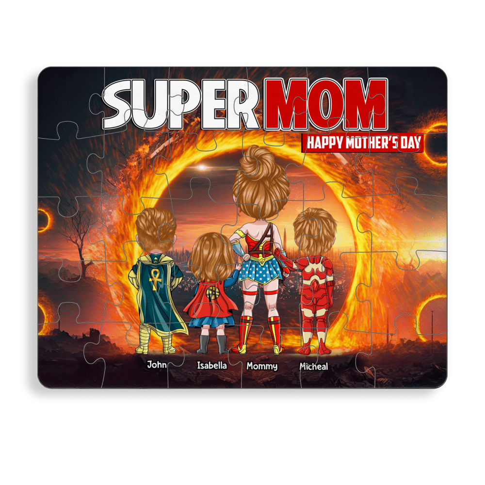 Jigsaw Puzzle Personalized - SuperMOM - Happy Mother's Day - Super ...