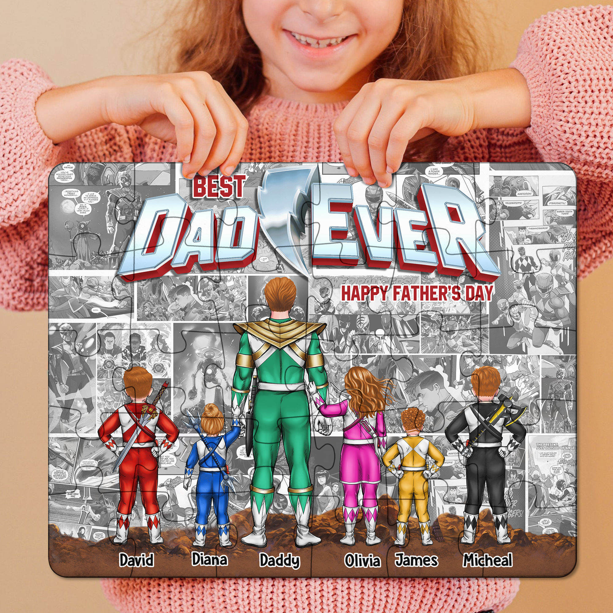 Jigsaw Puzzle Personalized - Best Dad Ever - Happy Father's Day - Power ...