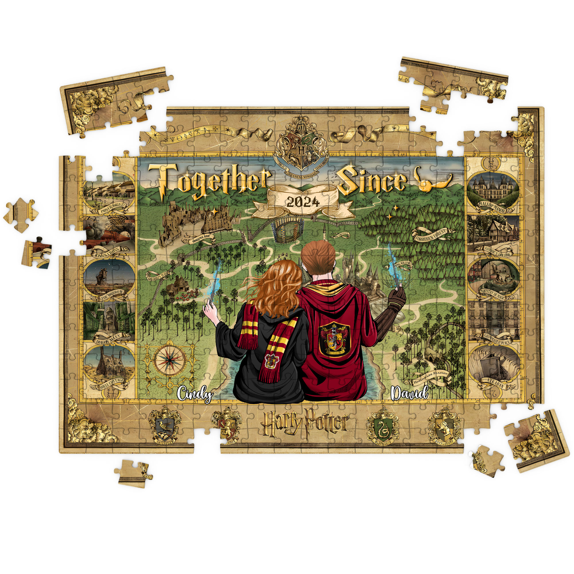 Personalized Jigsaw Puzzles - Together Since - Couple Magic Maps ...