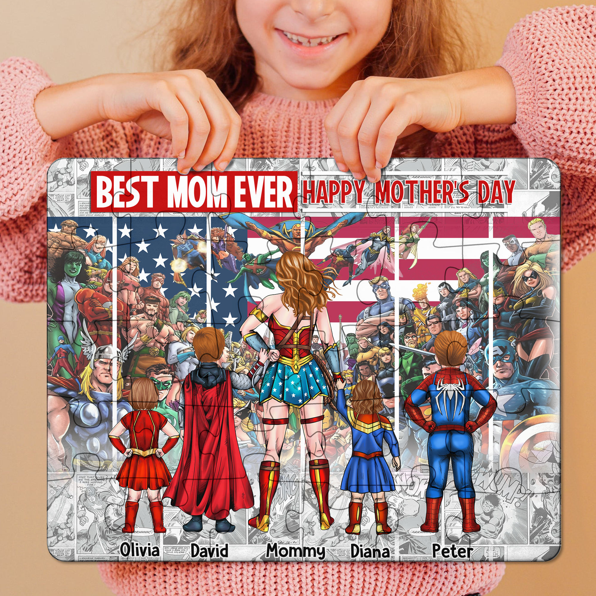 Jigsaw Puzzle Personalized - Best Mom Ever - Happy Mother's Day - Super ...