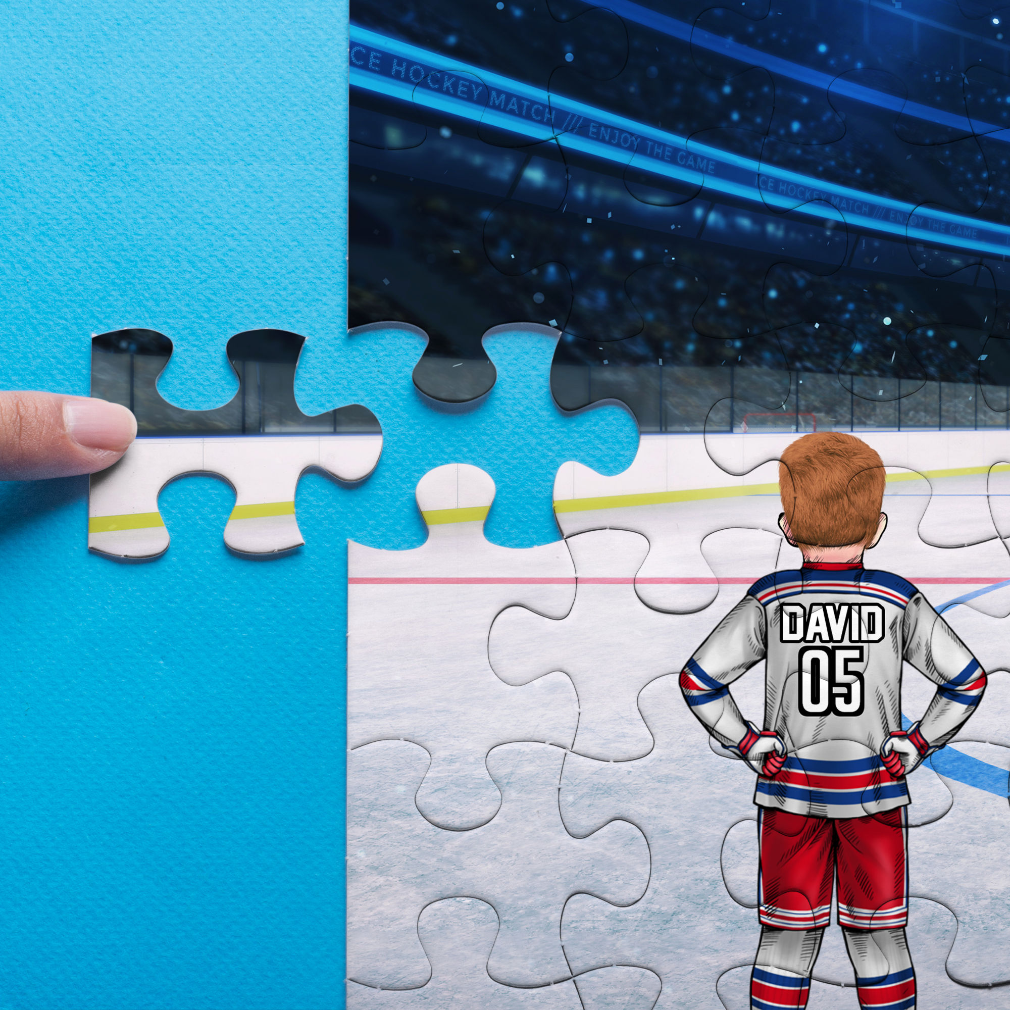 Personalized Jigsaw Puzzles - Best Dad Ever - NHL Chapions Team - Ice ...