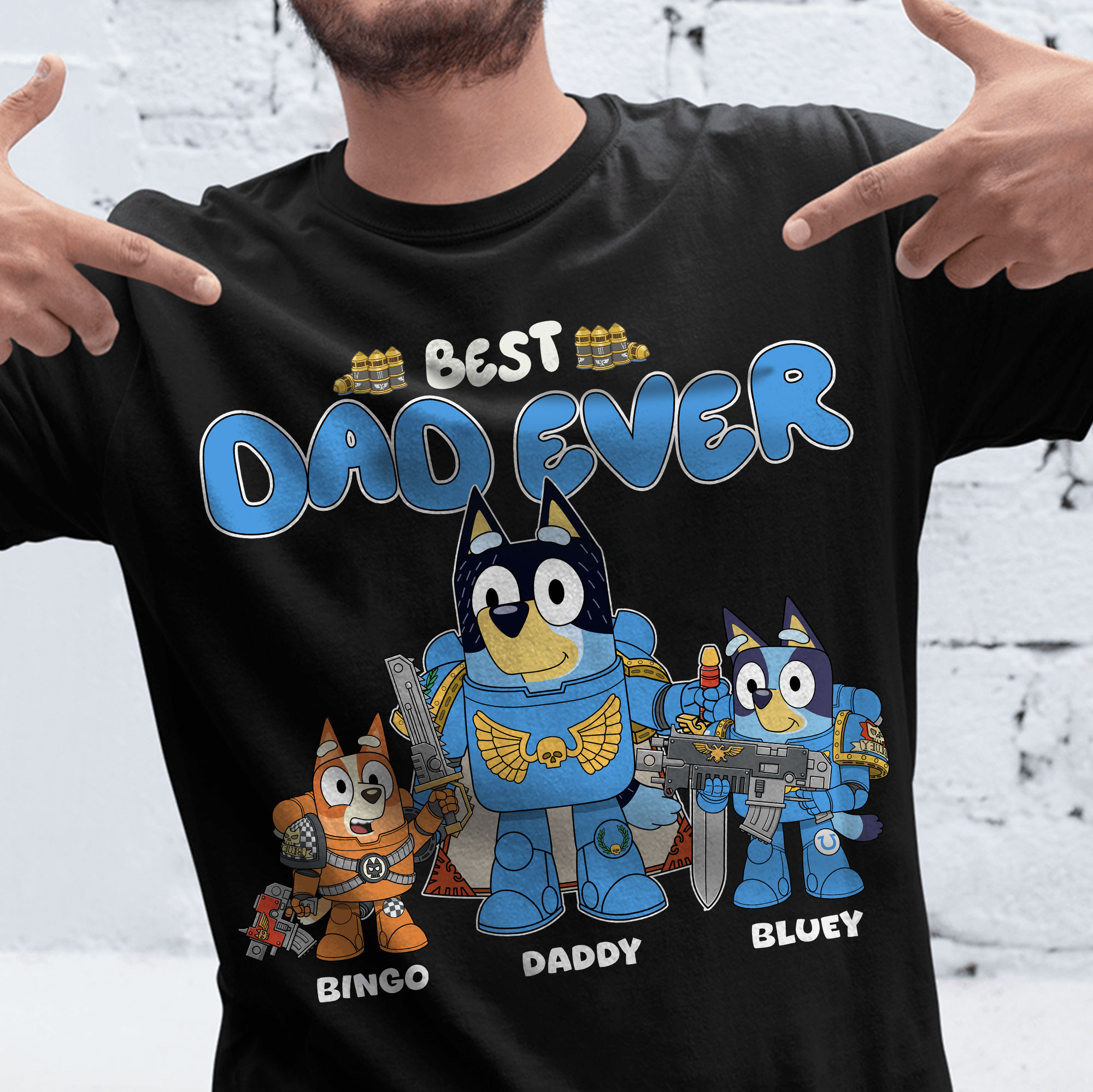 Personalized Tshirt - Warhammer 40k X Bluey - Best Dad Ever - Happy ...