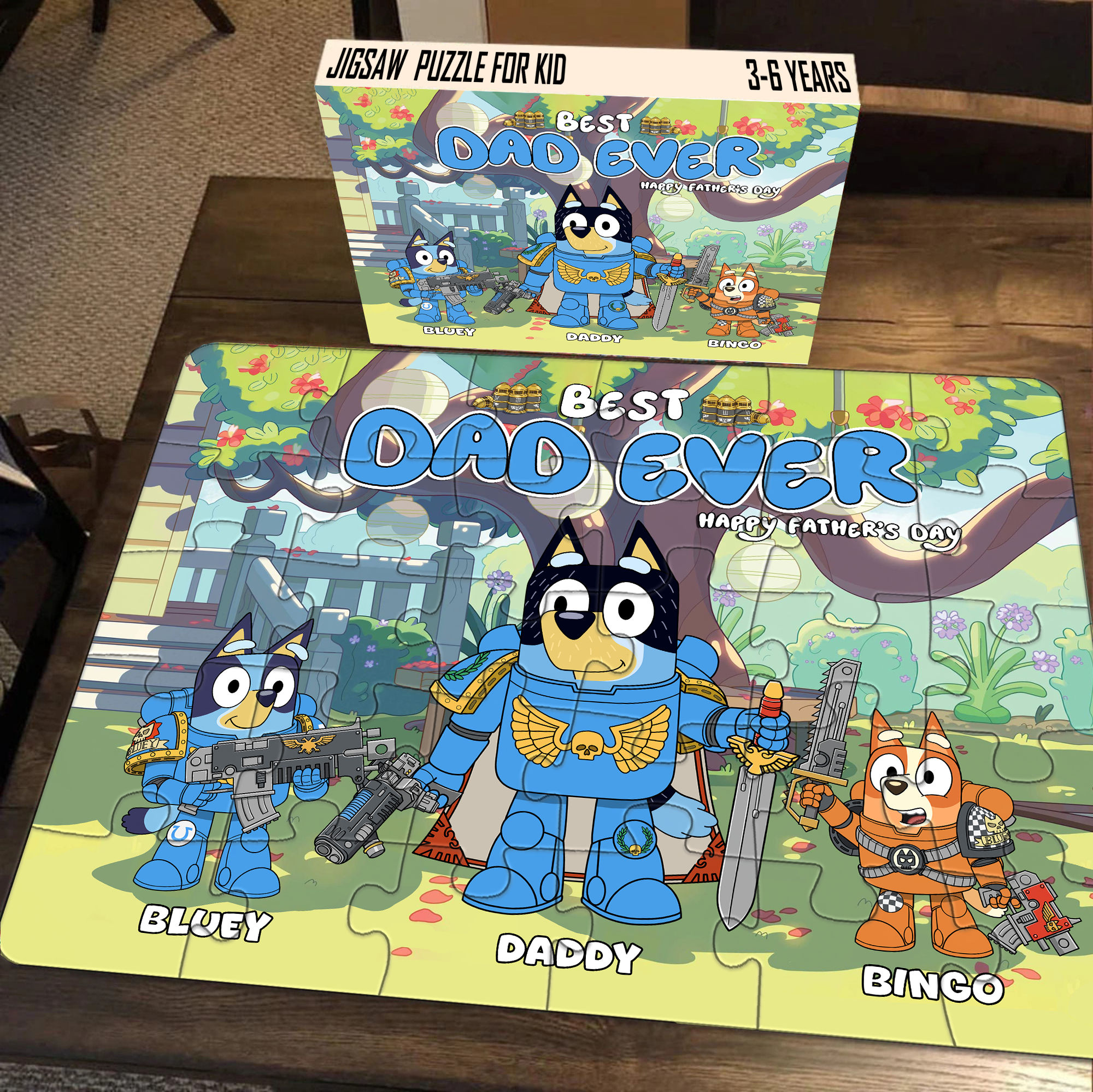 Personalized Jigsaw Puzzles - Bluey X Warhammer 40K - Best Dad Ever ...