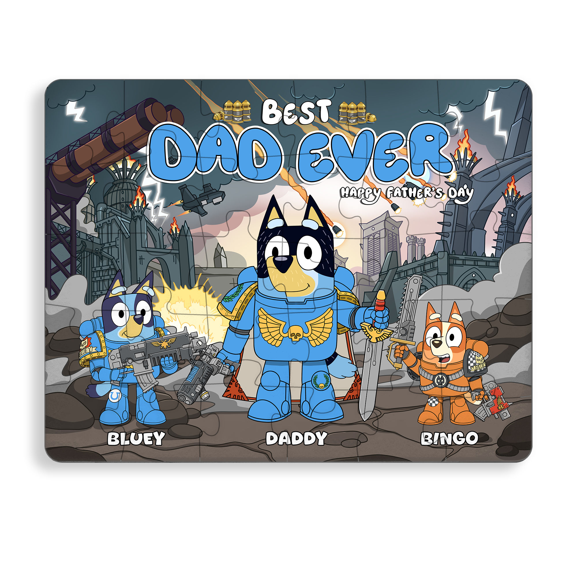 Personalized Jigsaw Puzzles - Bluey X Warhammer 40K - Best Dad Ever ...
