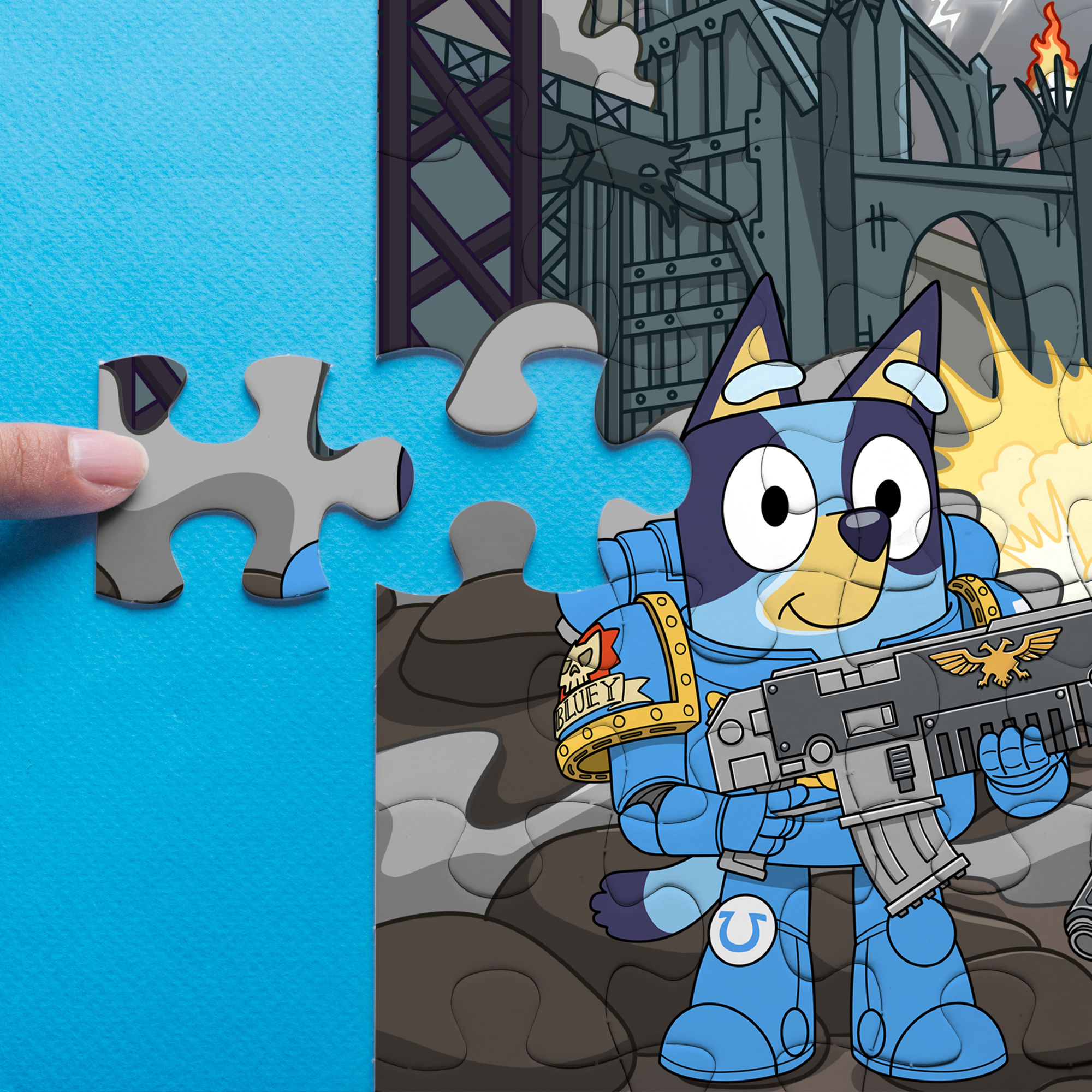 Personalized Jigsaw Puzzles - Bluey X Warhammer 40K - Best Dad Ever ...