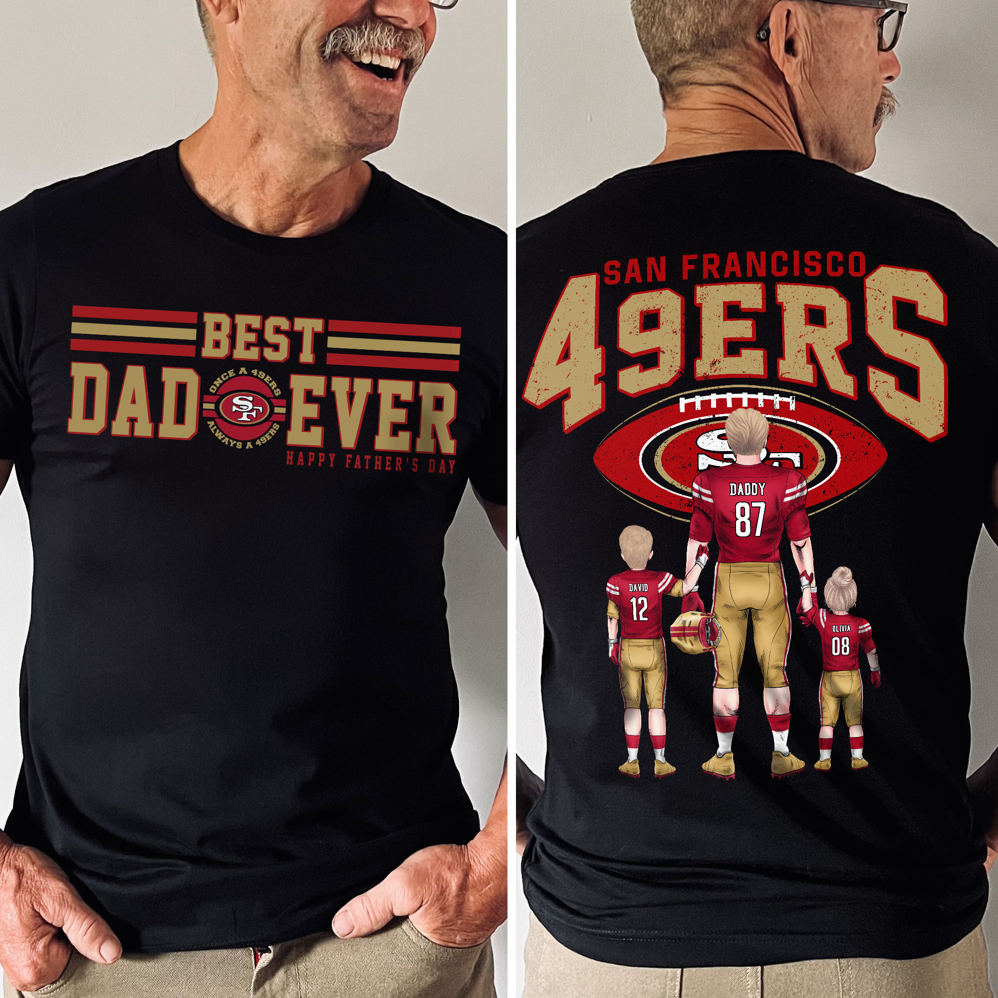 Personalized Tshirt - NFL football Team - Best Dad Ever - Happy Father ...