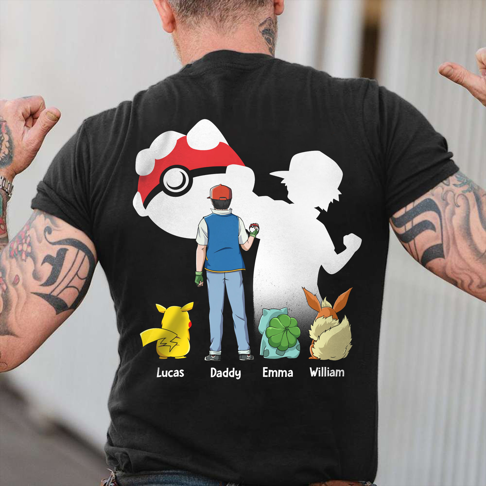 Personalized Tshirt - Best Dad Ever - PokéDad - Happy Father's Day 2025 ...