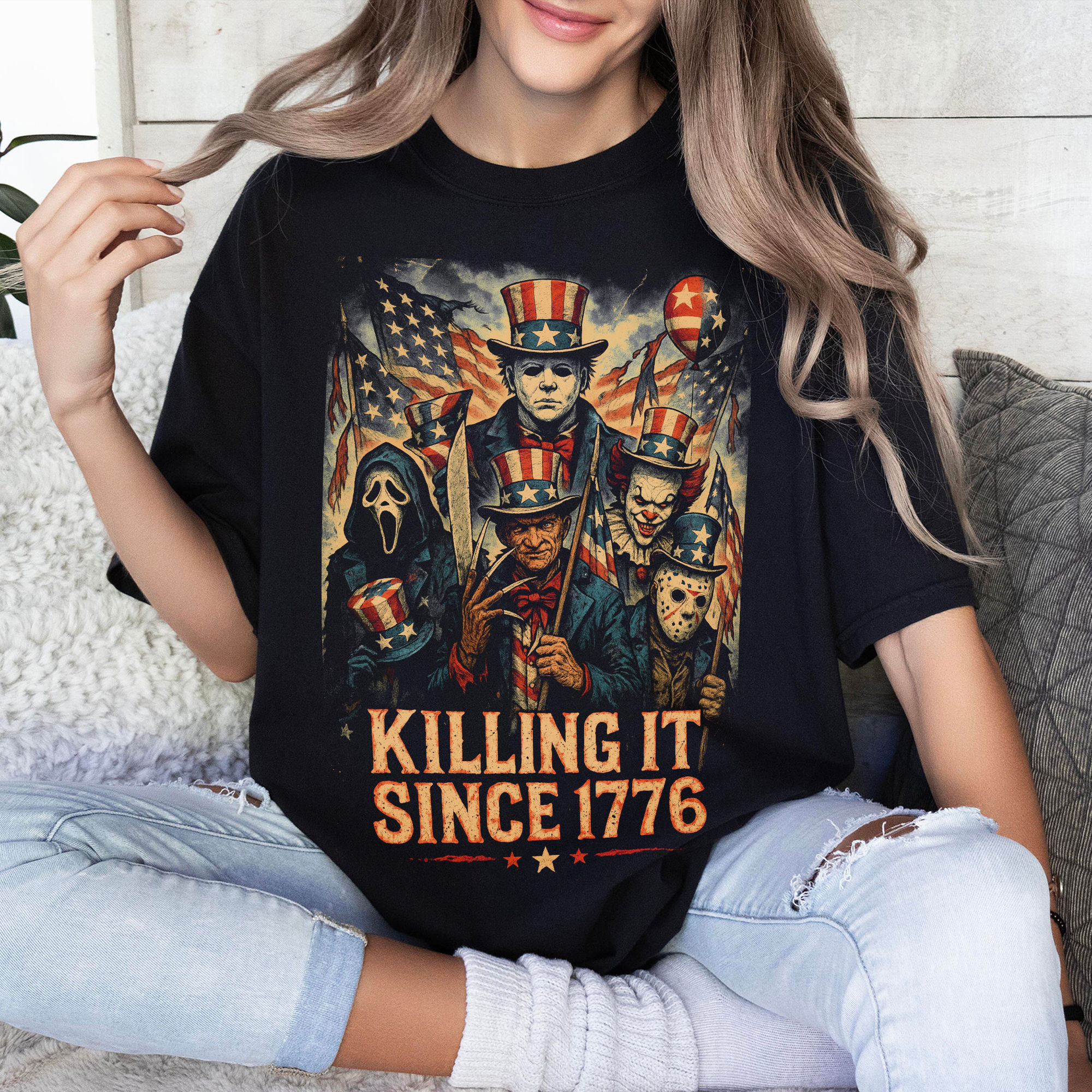 Horror Funny Shirt - America Killing It Since 1776 - Horror Friends ...
