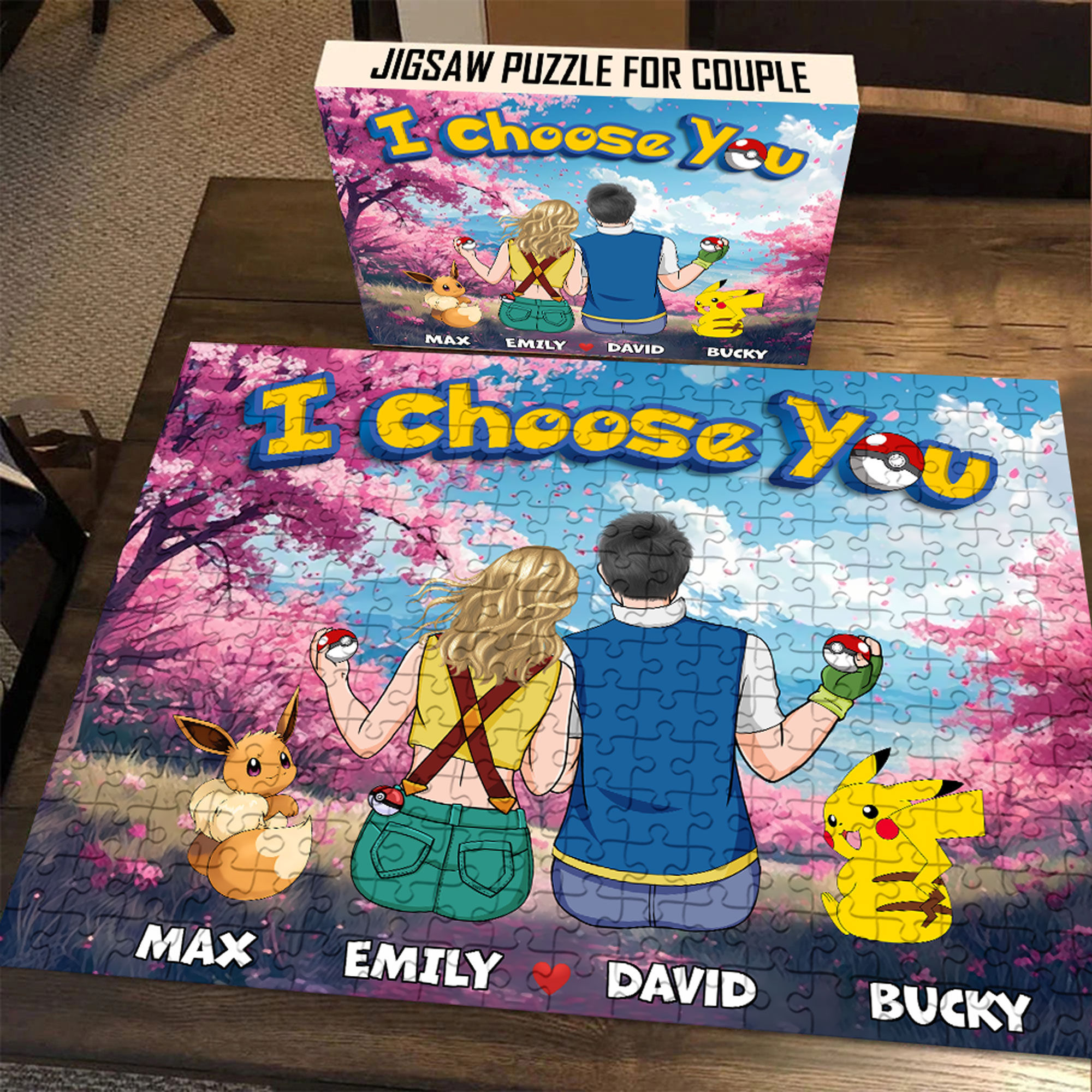 Jigsaw Puzzle Personalized - Pokemon Couple Puzzle - I Choose You ...