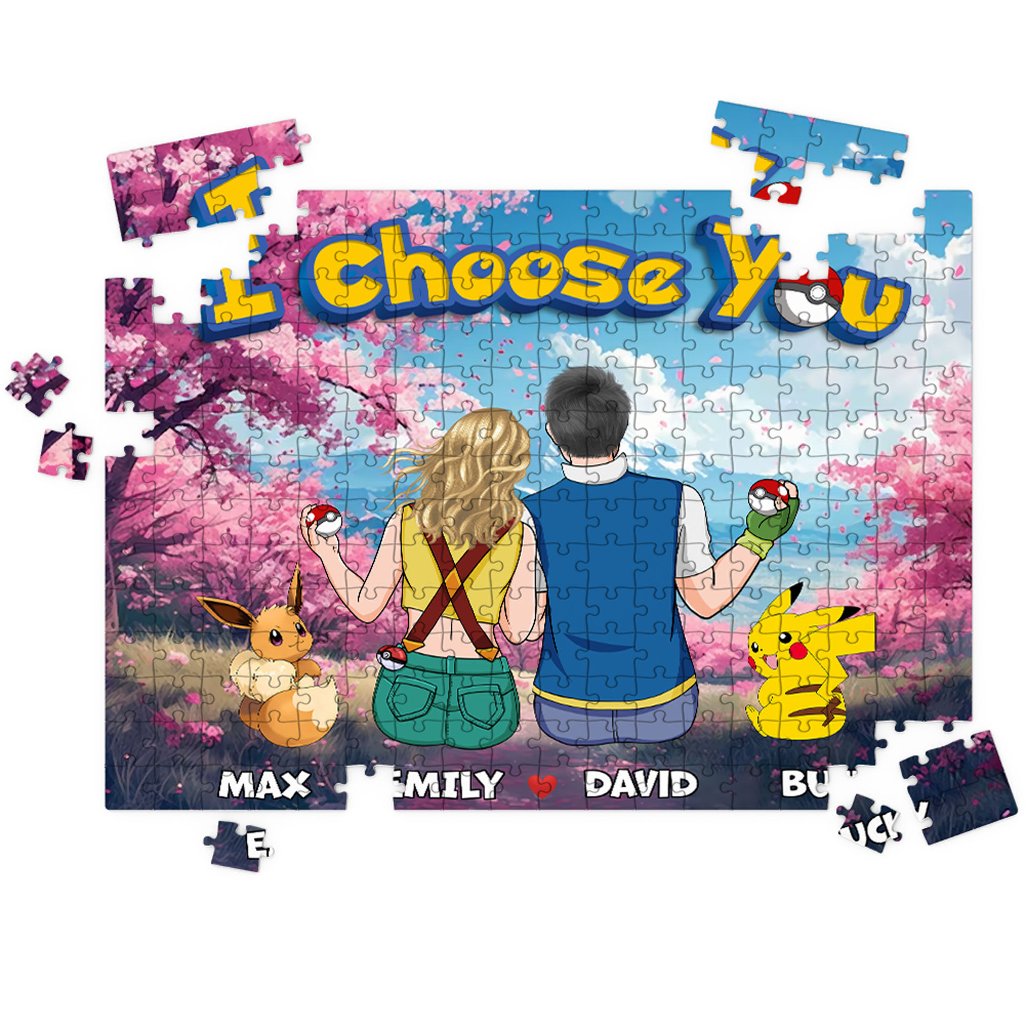 Jigsaw Puzzle Personalized - Pokemon Couple Puzzle - I Choose You ...