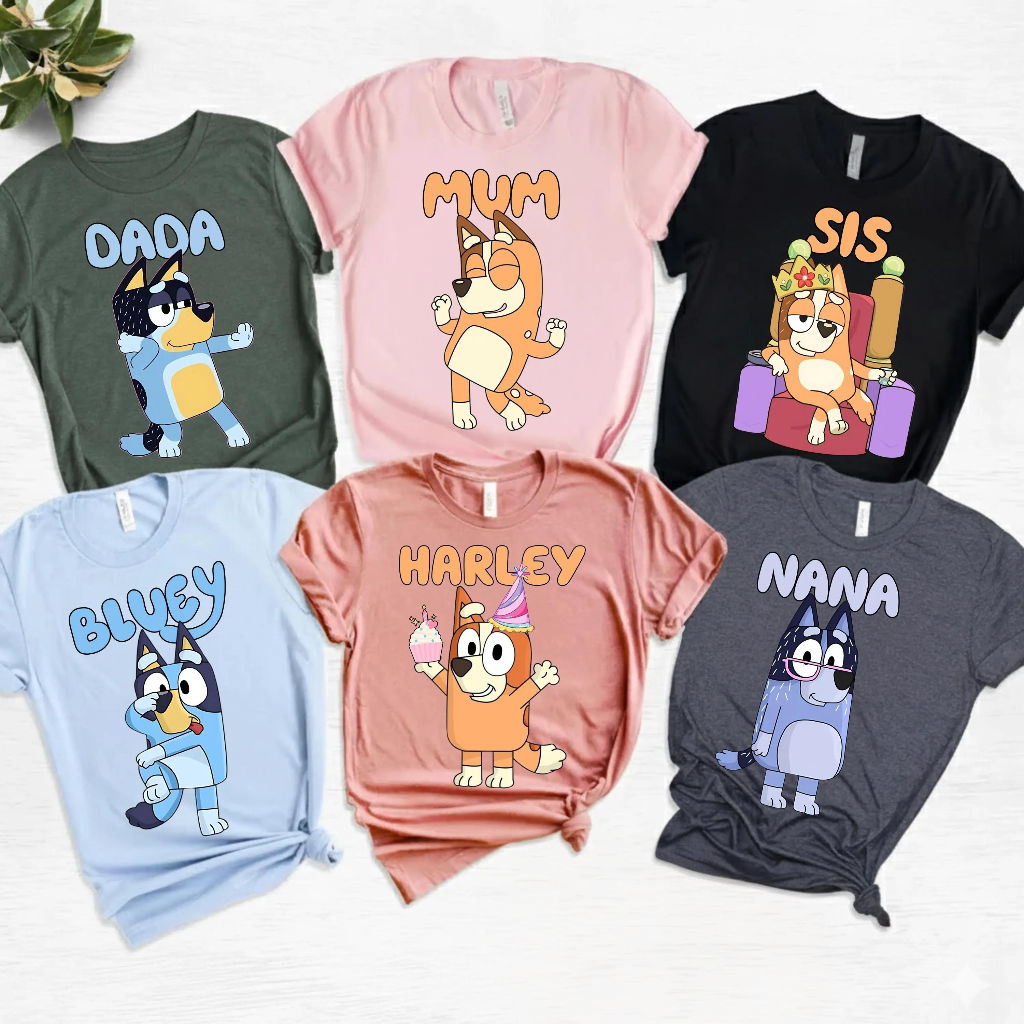 Personalized Set - Custom Bluey Family Matching Shirts - Custom Bluey ...