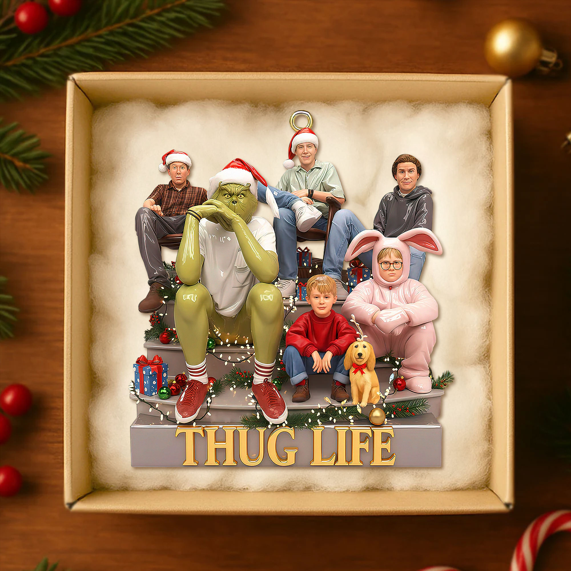 Set - Ornament Acrylic Christmas Movie - Thug Life Christmas Movie ...