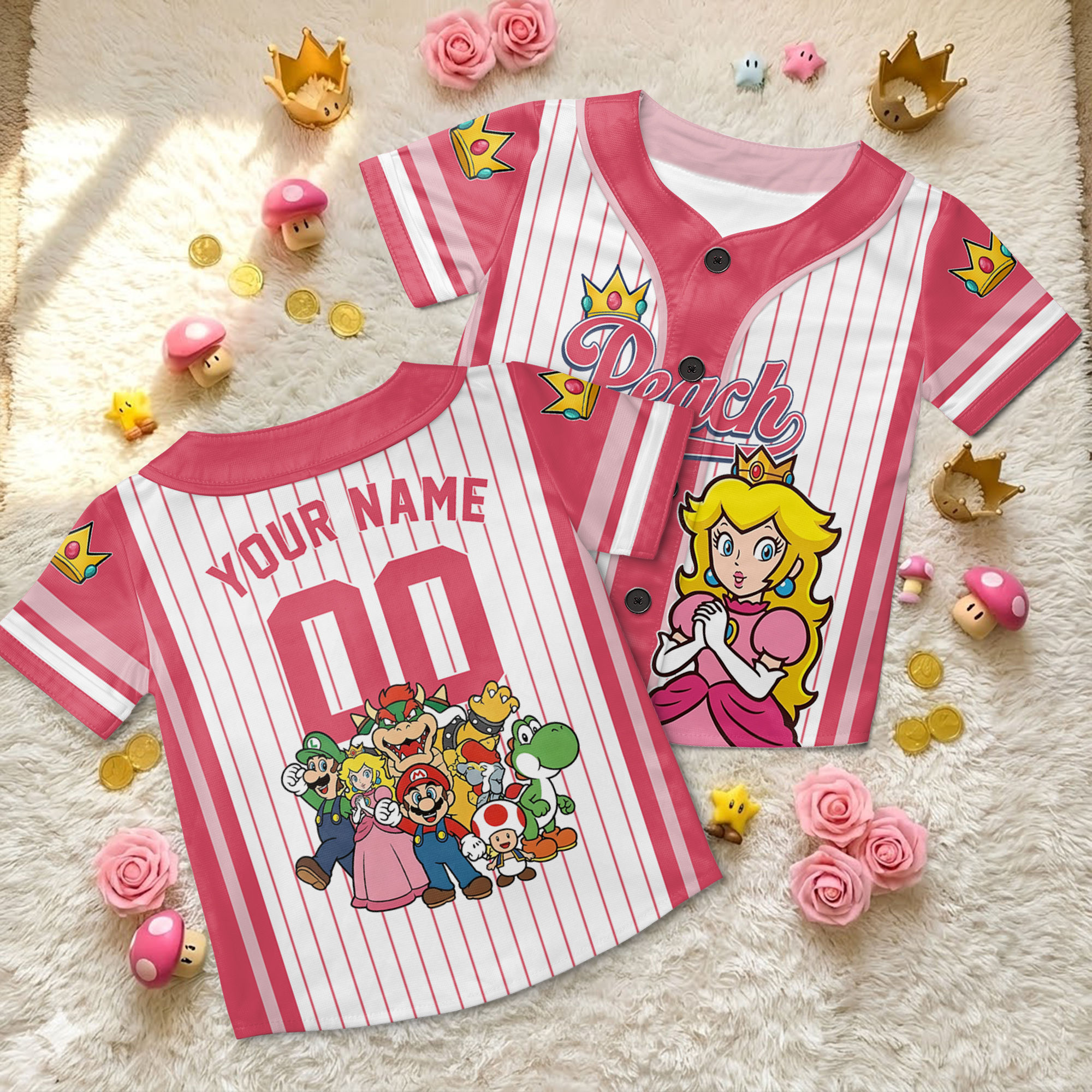 Personalized Set - Custom Baseball Jersey - Super Mario - Custom Mario ...