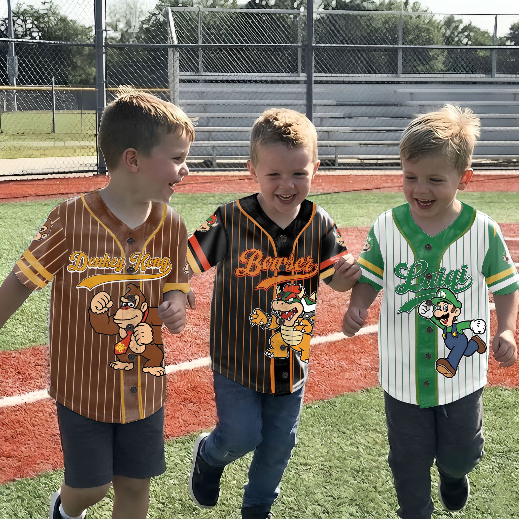 Personalized Set - Custom Baseball Jersey - Super Mario - Custom Mario ...