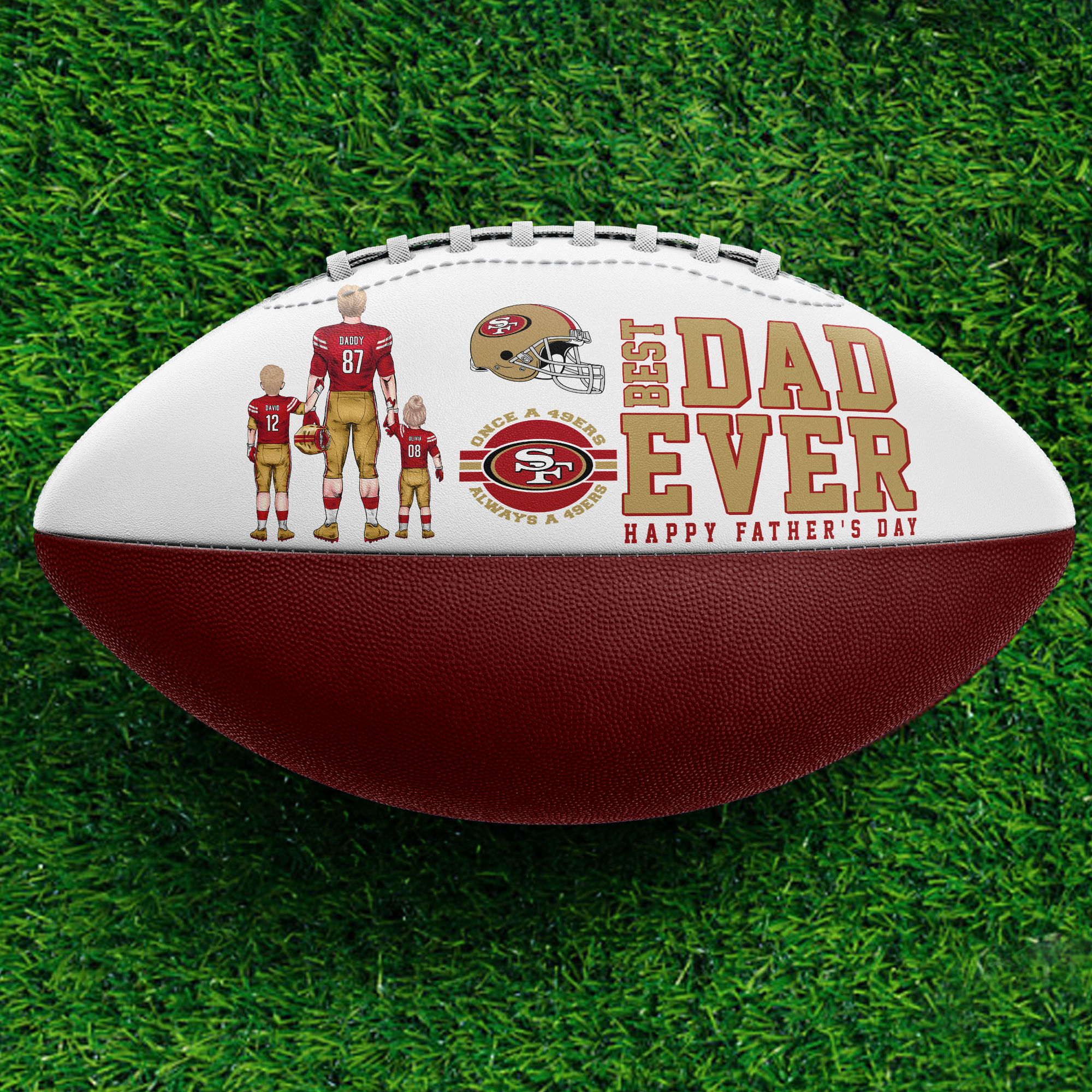 Personalized Gift Football - NFL Football Team - Best Dad Ever - Happy ...