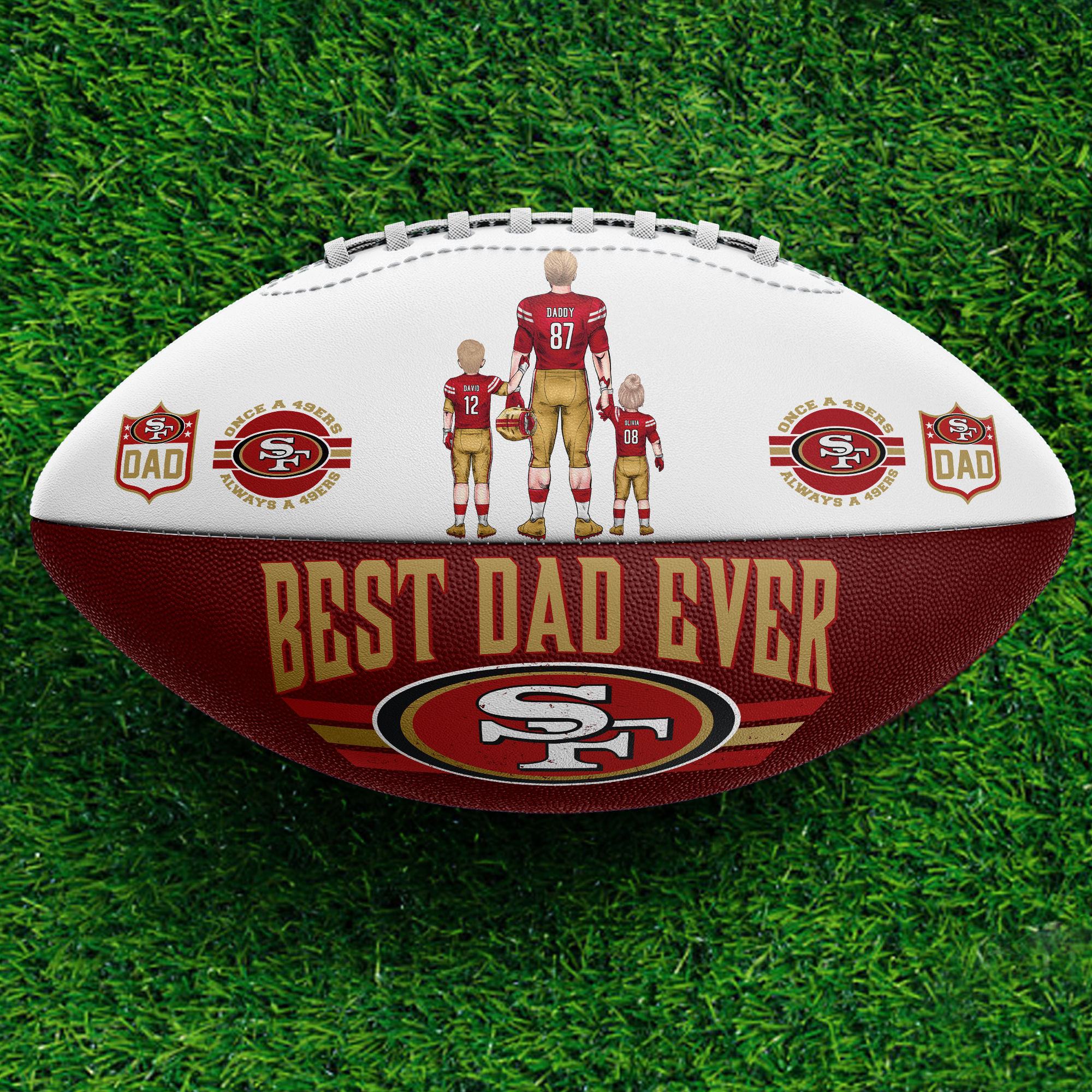 Personalized Gift Football - NFL Football Team - Best Dad Ever - Happy ...