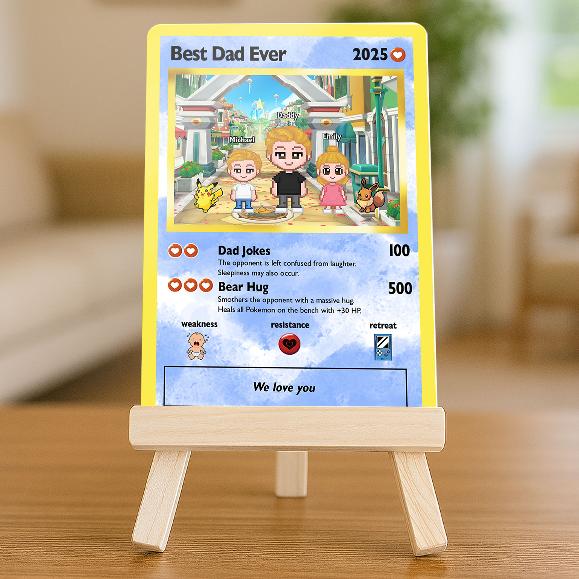 Personalized Poke Father's Day Card - Custom Pokemon Card - Best Dad ...