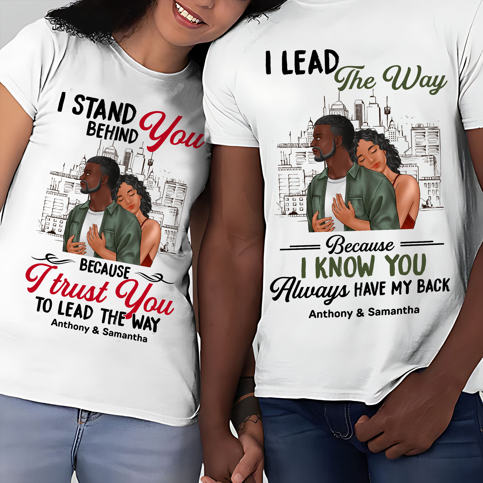 Personalized Set - Gift For Couples - Couple Matching T-shirt - I stand ...