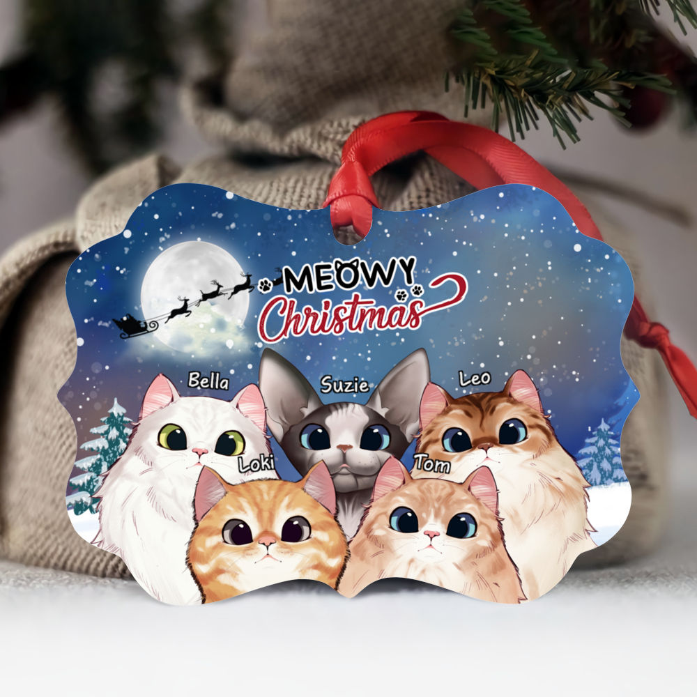 Peaking Cat - Meowy Christmas - Meow - Personalized Ornament ...