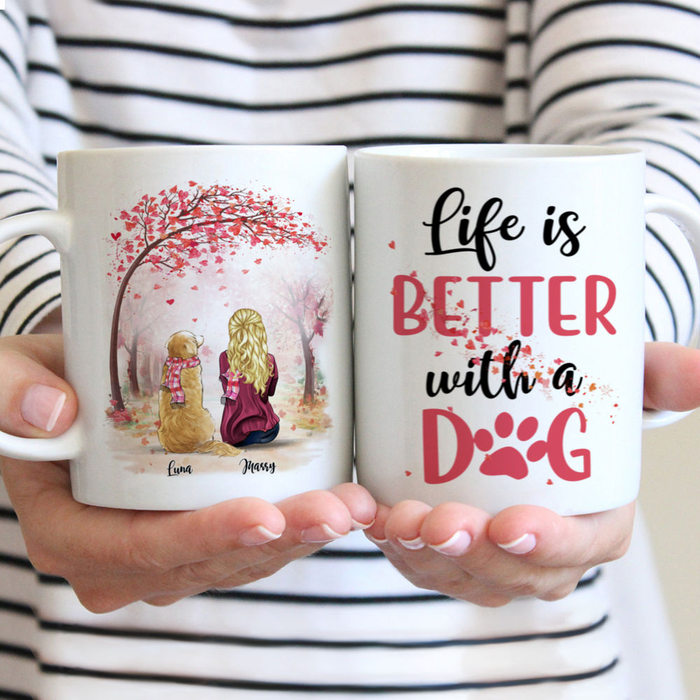 Girl and Dogs - Life Is Better With a Dog (D2) - Personalized Mug