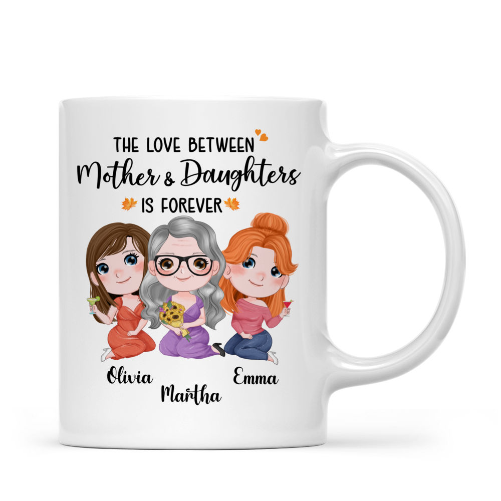 Mother & Daughter Mug - The Love Between A Mother & Daughters Is Forever - Personalized Mug