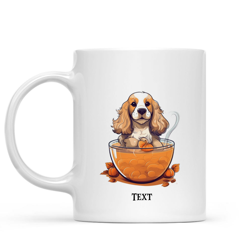 Halloween Dog Mug - Imaginary Cute Happy English Cocker Spaniel Dog in ...