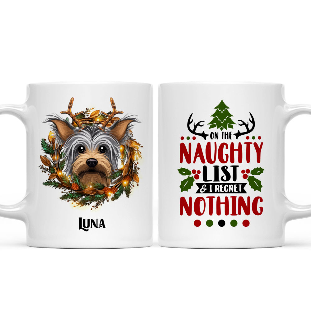 Christmas Dog Mug - Yorkshire Terrier Dog Mug with Reindeer Antlers ...