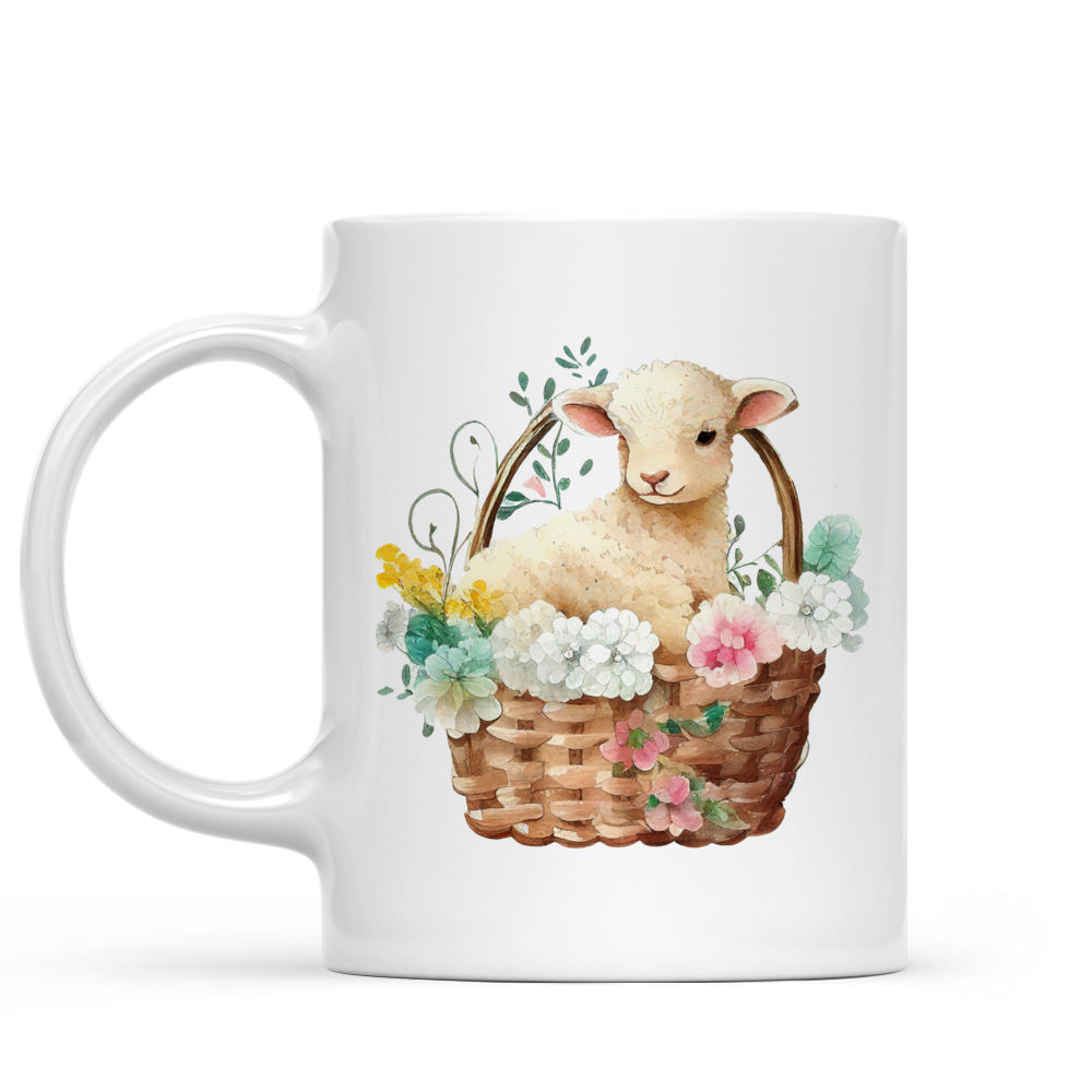 Sheep Mug - Positive Vibes - Personalized Cute Watercolor Sheep Mug 2024