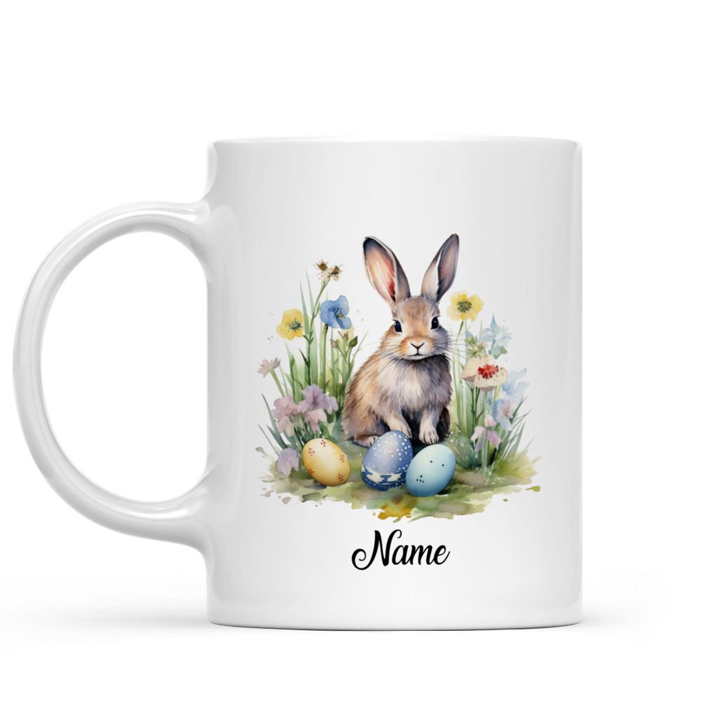 Rabbit Mug - Positive Vibes - Personalized Cute Watercolor Rabbit Mug 2024