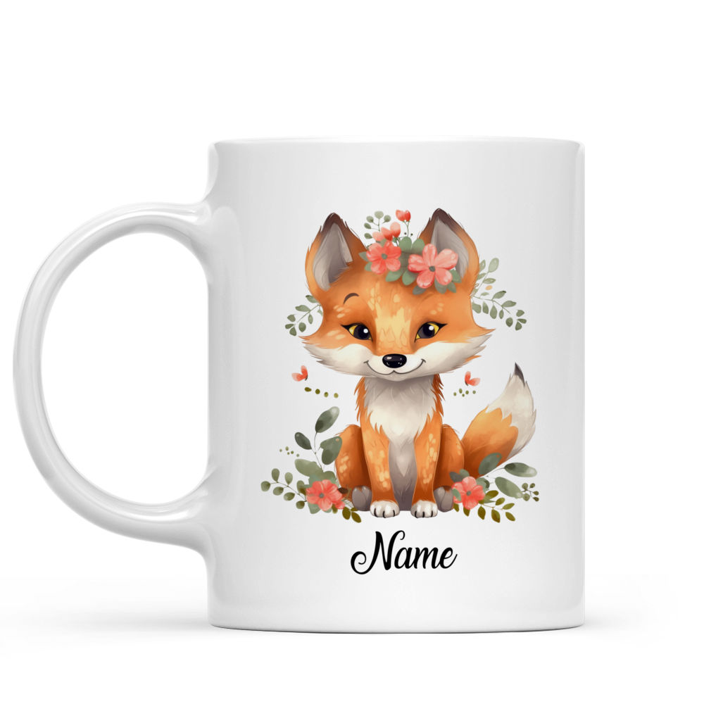 Spring Mug - Spring Quoste - Personalized Cute Spring Flower Fox ...