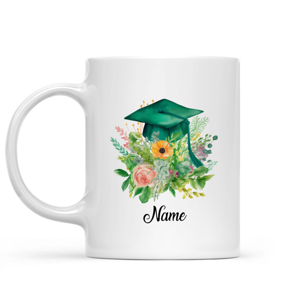 Graduation Day - Graduation Mug - Personalized Watercolor Floral Grad ...