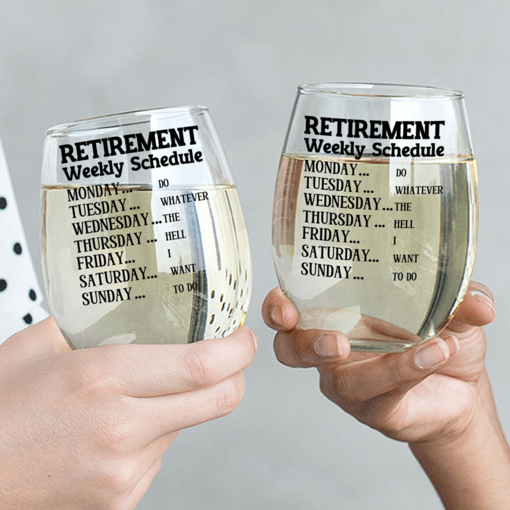Funny Retirement Gift - Retirement Weekly Schedule - Humorous Gifts For ...