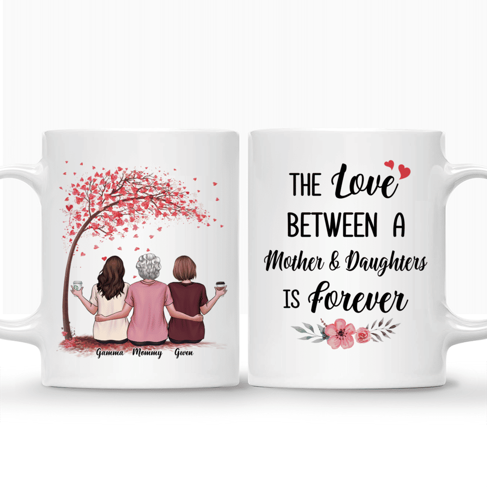Personalized Mug - The Love Between A Mother & Daughters Is Forever (Love Tree)