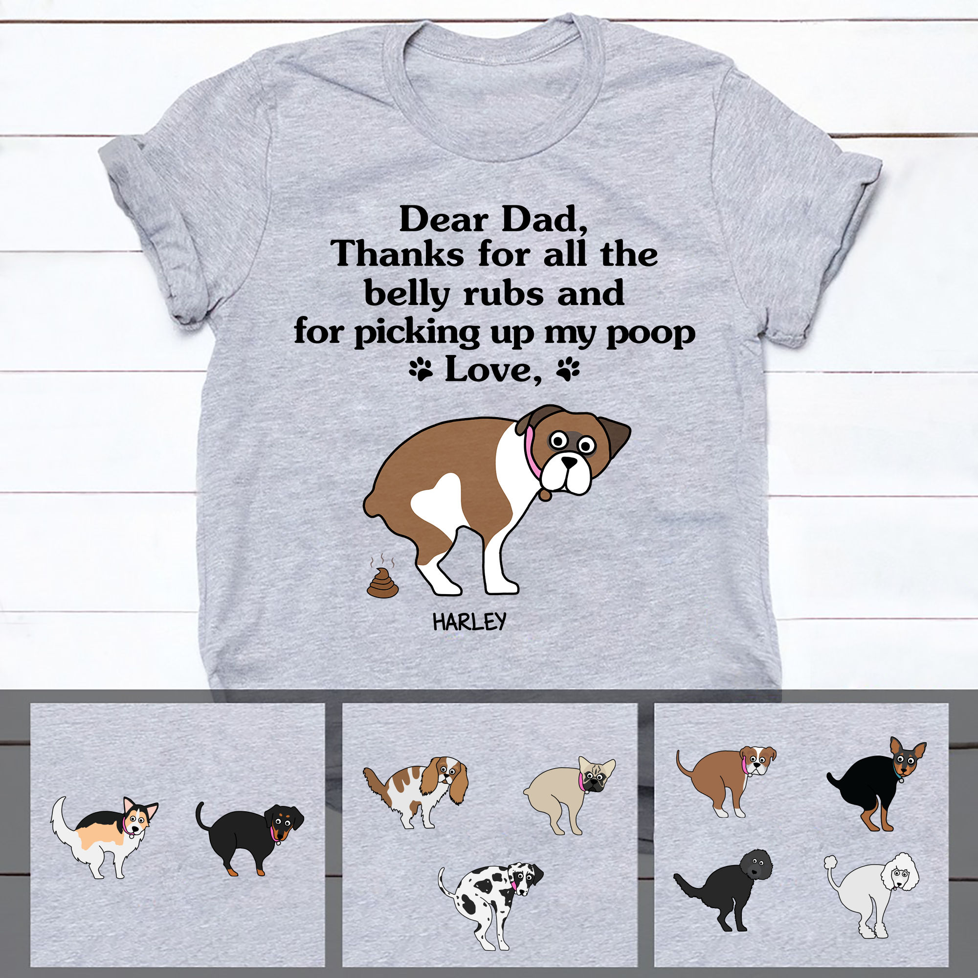 Pooping Dog - Dear Dad, thanks for all the belly rubs and for picking ...