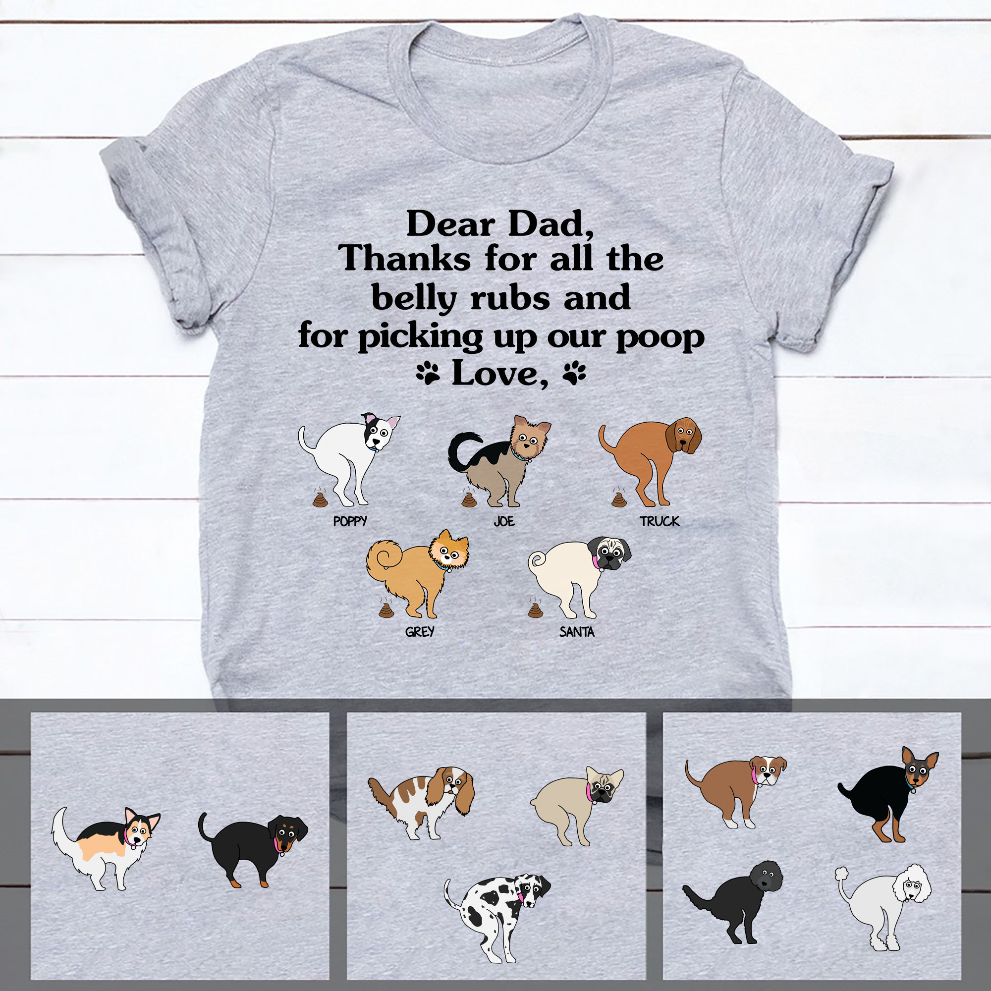 Pooping Dog - Dear Dad, thanks for all the belly rubs and for picking ...