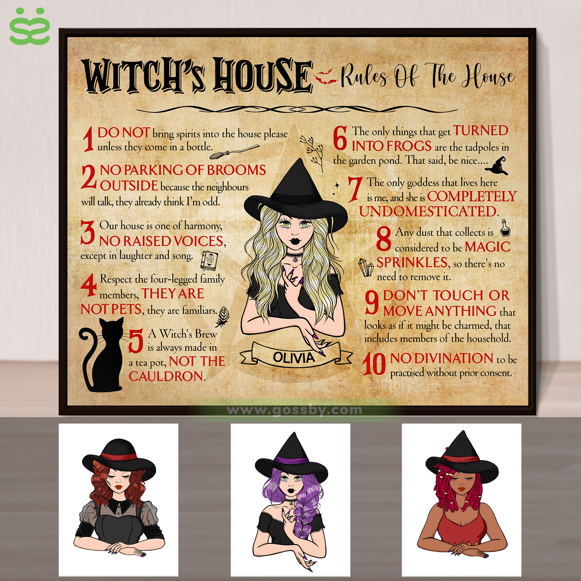 Witch's Home - Rules of The House (tab) - Personalized Poster