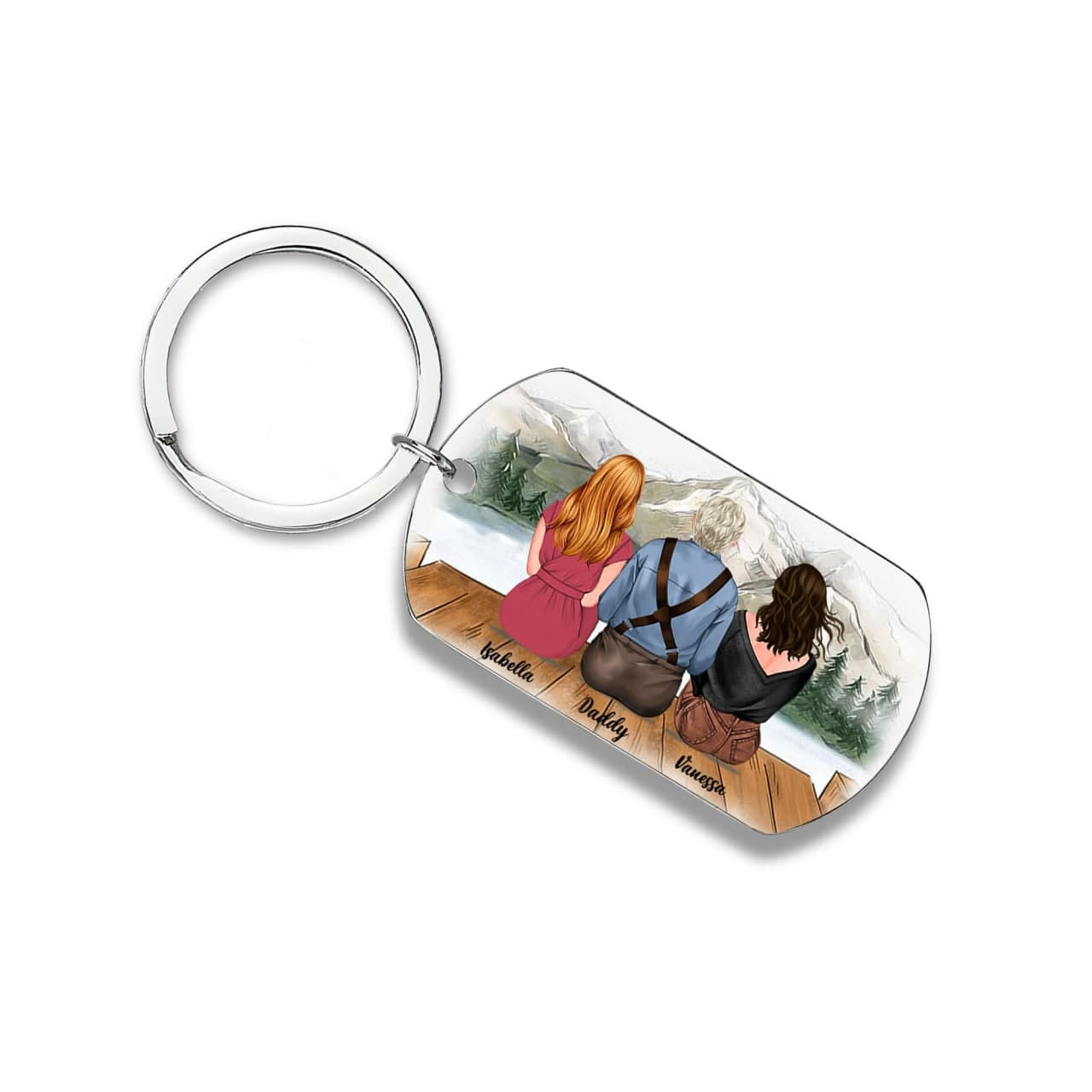 Personalized - Personalized Keychain - Father and Daughters - Best Dad ...