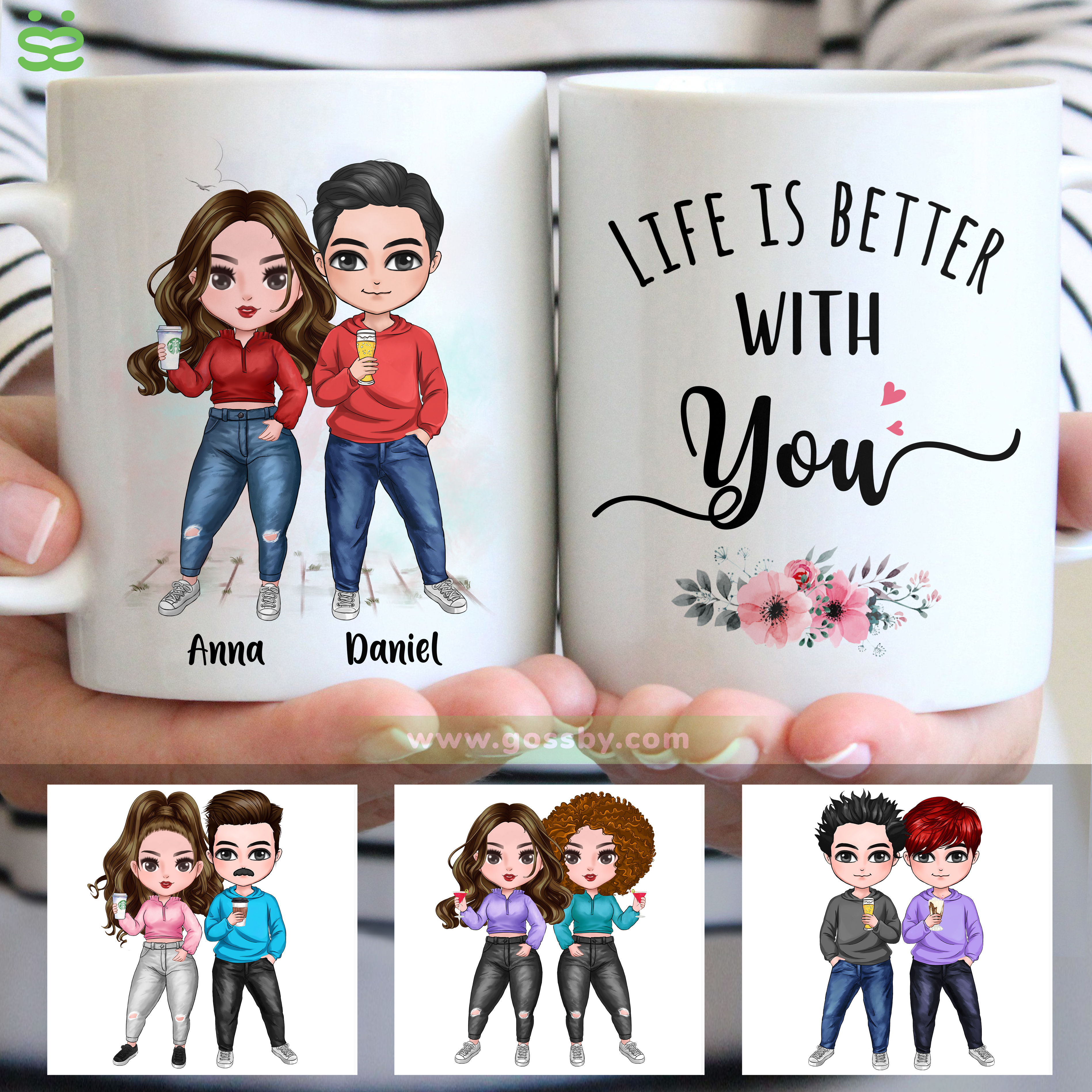 Couple Mug - Life Is Better With You (6470) - Valentine's Gifts, Couple ...